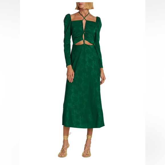 Wayf | Dresses | Wayf Floral Halter Cut Out Midi Dress | Poshmark